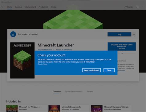 fixed error code 0x803f8001 when launch minecraft launcher in windows