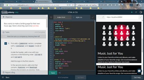 html project bass projects codecademy forums