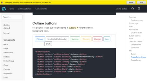 [docs] minified react error 185 react bootstrap