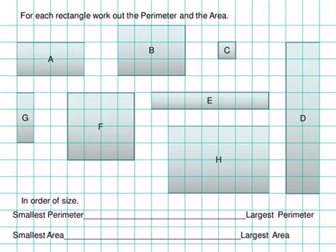 maths area and perimeter of rectangles starter teaching resources