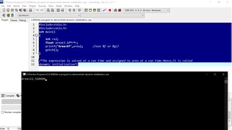 write a program to demonstrate dynamic initialization