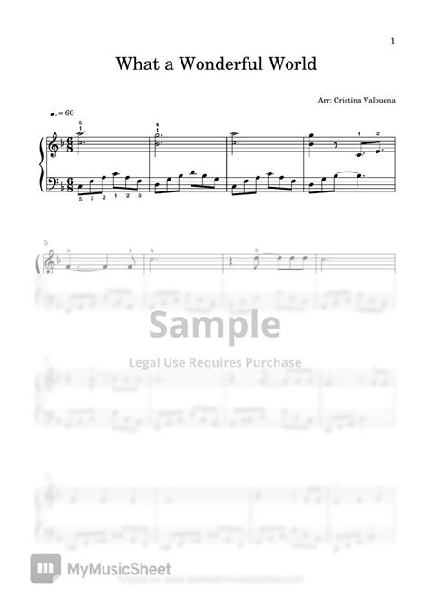 Louis Armstrong What A Wonderful World 악보 By Cristina Valbuena