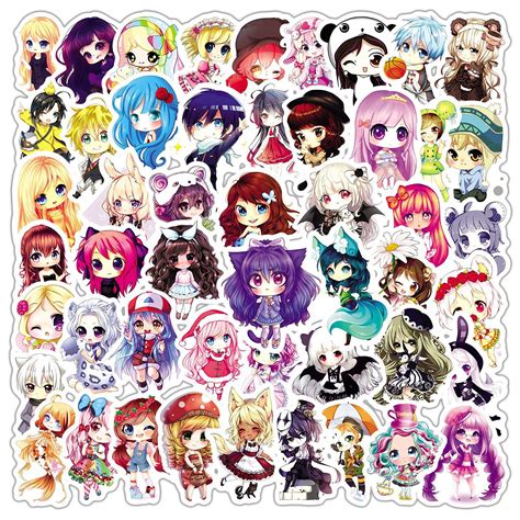 Buy Girl Cute Cartoon Anime Doll Laptop Stickers 50pcs Pack Water