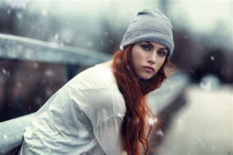 Wallpaper Face Women Outdoors Redhead Model Depth Of Field
