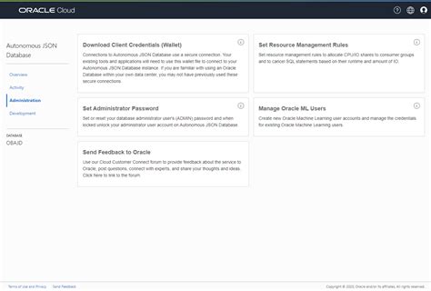 oracle base oracle cloud autonomous json database ajd create
