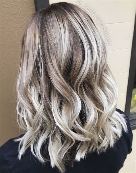Ash Blonde Balayage With Silver Highlights