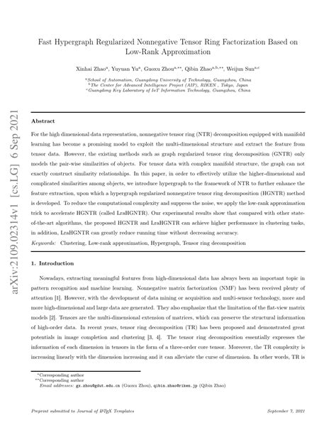 Pdf Fast Hypergraph Regularized Nonnegative Tensor Ring Factorization