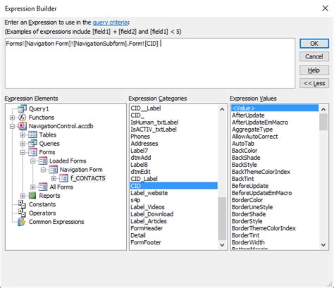 solved accessing field values of subform of a navigation form for