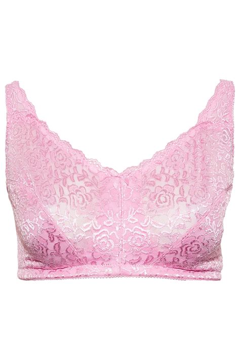 Plus Size Light Pink Hi Shine Lace Non Padded Non Wired Full Cup Bra