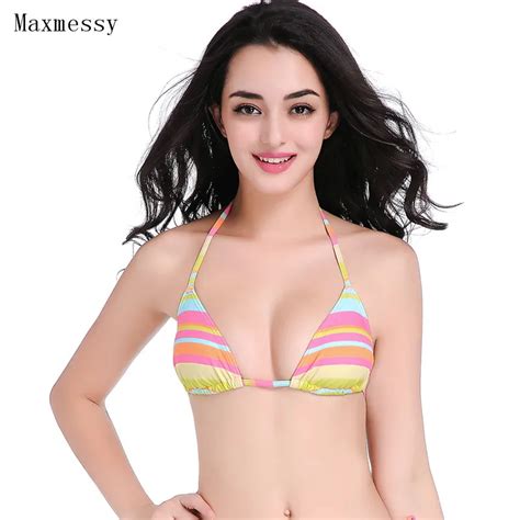 Maxmessy Women Sexy Bikini Top Two Piece Separates Wire Free Bra Beach