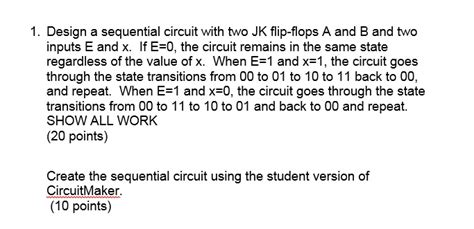 solved 1 design a sequential circuit with two jk flip fl