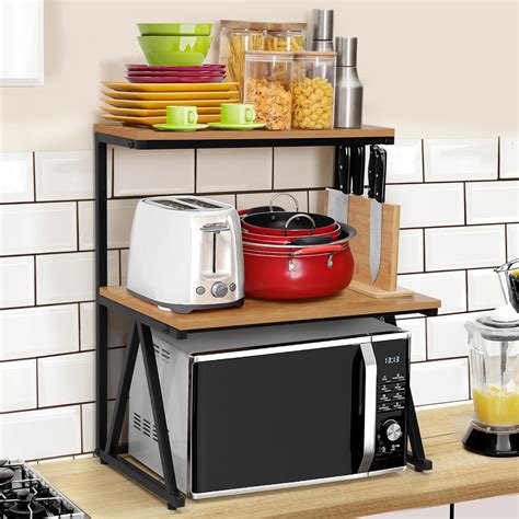 About Space Microwave Stand 2 Tier Oven Stand For Kitchen Storage