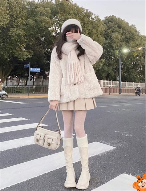 Cute White Winter Outfit Korean Winter Outfits Winter Outfits Korean