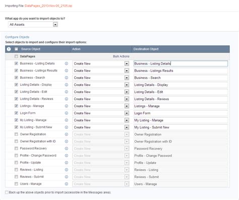 exporting and importing datapages caspio online help