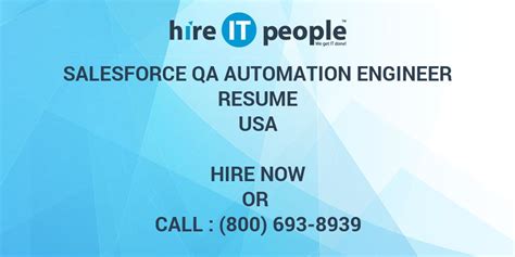 salesforce qa automation engineer resume hire it people we get it done