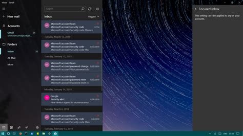 how to enable or disable focused inbox in windows 10 mail