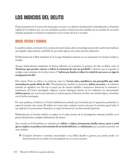 Tema 2 Los Indicios Del Delito 268 Manual De Medicina Legal Para