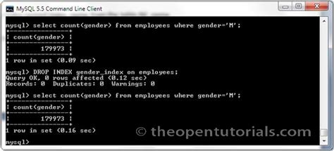 drop index syntax the open tutorials