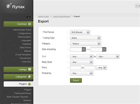 Импорт экспорт объявлений в из csv xls