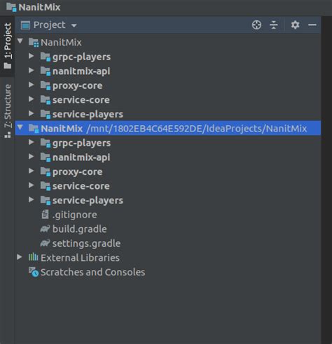 remove group of modules from project view gradle ides support