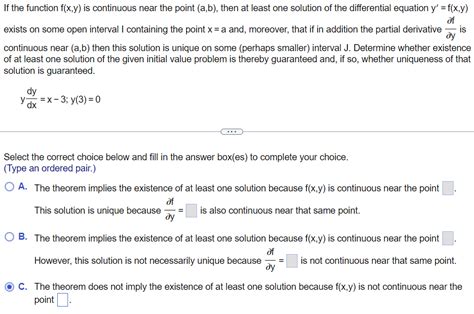 Solved If The Function F X Y Is Continuous Near The Point
