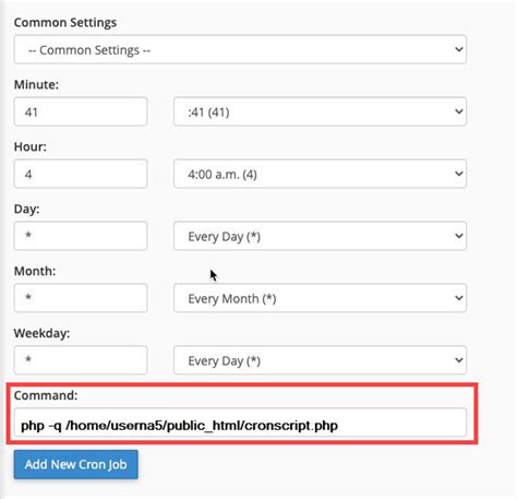 how to set up or force cron jobs to use a php version inmotion hosting