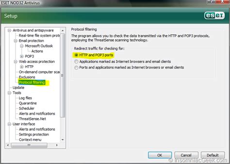 using asp development server with nod32 an insomniac