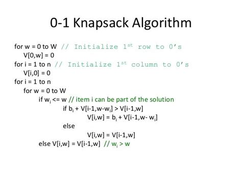 01 knapsack using dynamic programming