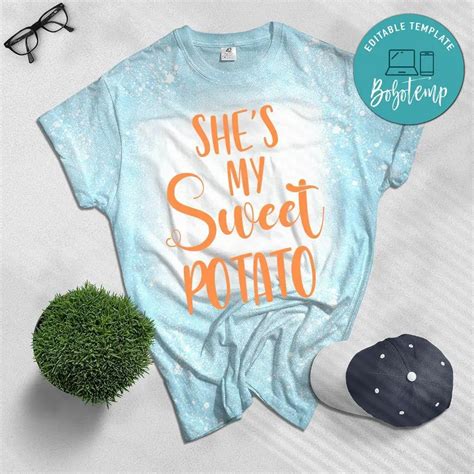 Shes My Sweet Potato I Yam Funny Bleached Shirt Bobotemp