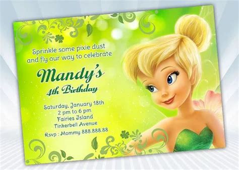 Free Tinkerbell Birthday Invitations Free Printable Birthday