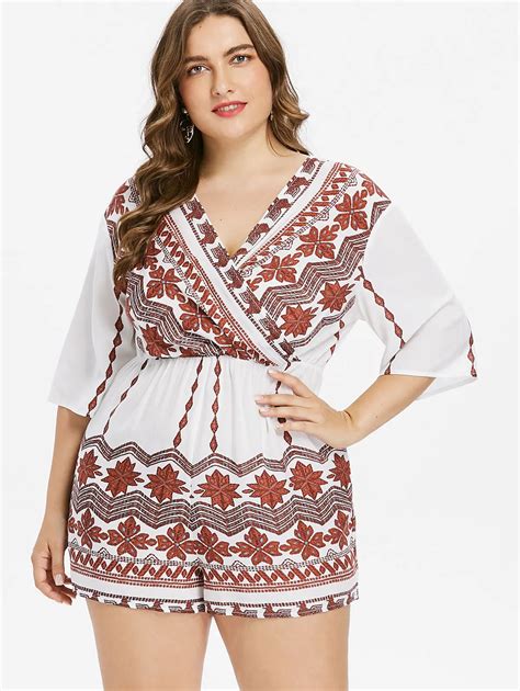 Gamiss 2018 Sexy Casual Playsuit Womens Jumpsuit V Neck Flower Print