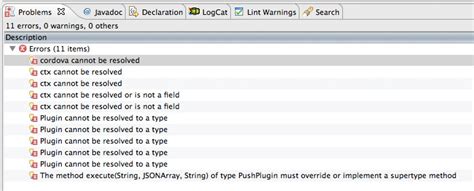 android cordova 2 7 0 pushplugin cordova cannot be resolved and