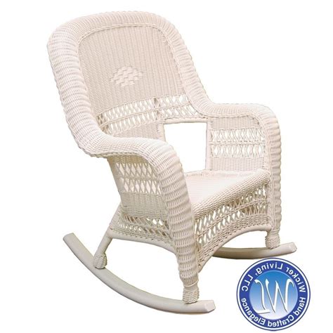 Resin Wicker Rocking Chair White ~ Wicker Classic Rocker Plantation