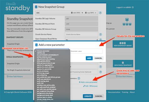 dbvisit standby snapshot option dbvisit support