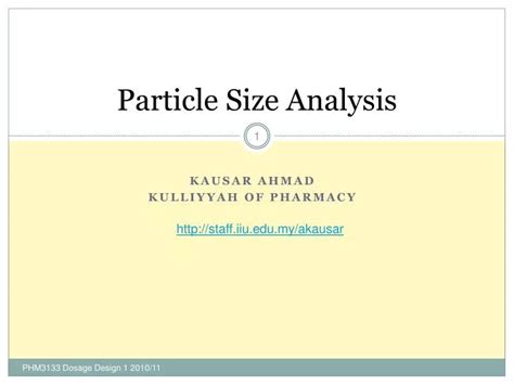 Ppt Particle Size Analysis Powerpoint Presentation Free Download