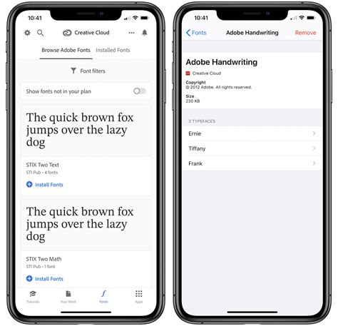 adobe creative cloud app updated with free custom fonts for ios 13 and