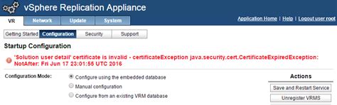 vsphere replication ‘solution user detail certificate is invalid vkarps