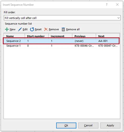 quickly create and insert unique sequential numbers in excel