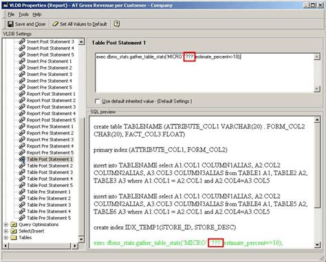 kb14733 how to dynamically add in temporary table names to vldb sql