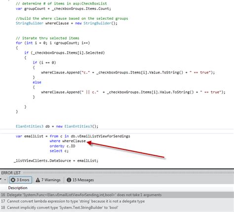 [solved] in a dynamic linq query utilizing variables