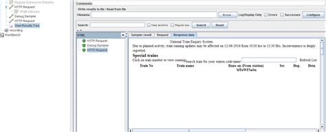 testing i am not able to get the grid data in jmeter using post