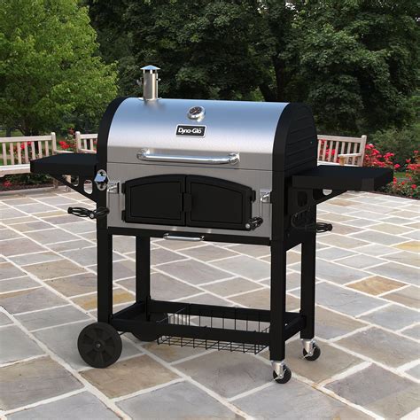dyna glo charcoal dual zone stainless steel premium grill