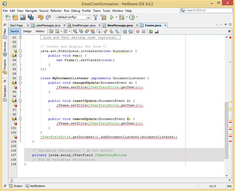 java text in jframe title bar for particular text field