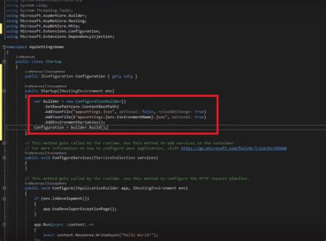 add appsetting json file in core mvc core ads connection