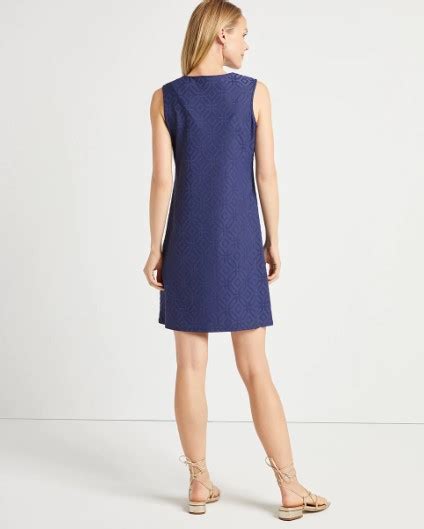Jude Connally 133076 Grand Links Navy Sleeveless Jacquard Presley Dress