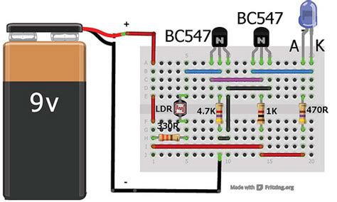 dark sensor using transistor phototransistor and photodiode