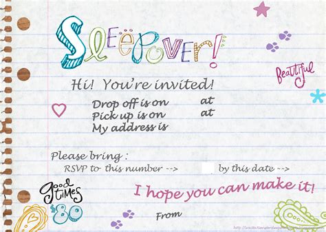 Invitations For Sleepover Party Slumber Party Teen Invitation