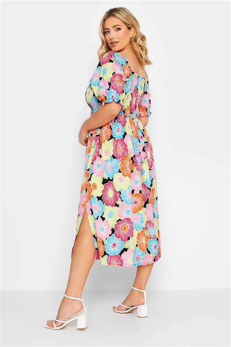 Yours Plus Size Pink And Blue Floral Print Shirred Maxi Dress Yours