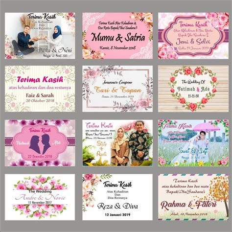 Desain Kartu Ucapan Terima Kasih Souvenir Pernikahan Kosong Bahasa