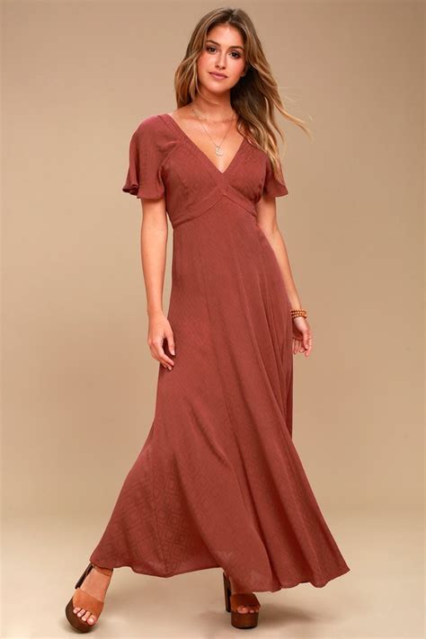 Lost Wander Lana Dress Rust Red Dress Maxi Dress Lulus